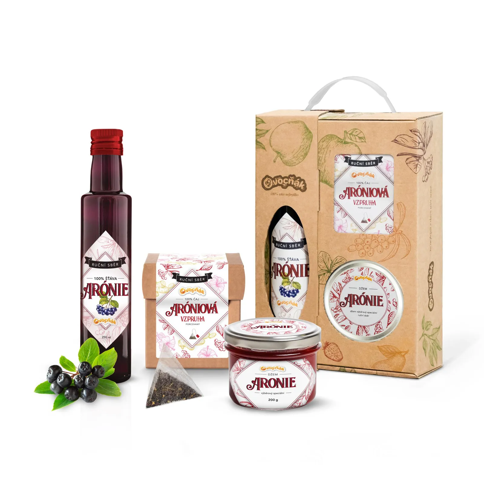 Set cadou de aronia (suc, gem, ceai) | Grizly